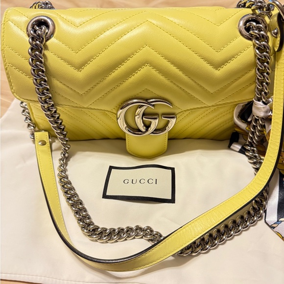 Gucci | Bags | Gucci Yellow Quilted Leather Shoulder Bag | Poshmark